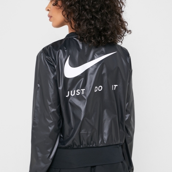 Nike | Jackets & Coats | Nike Swoosh Running Reflective Bomber Jacket ...